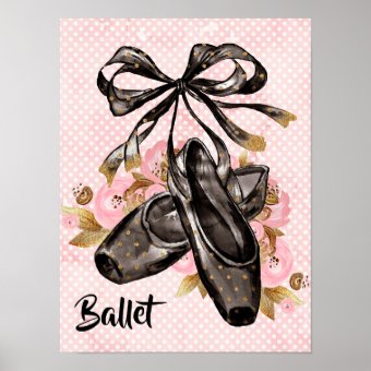 Black Ballet Slippers Poster | Zazzle