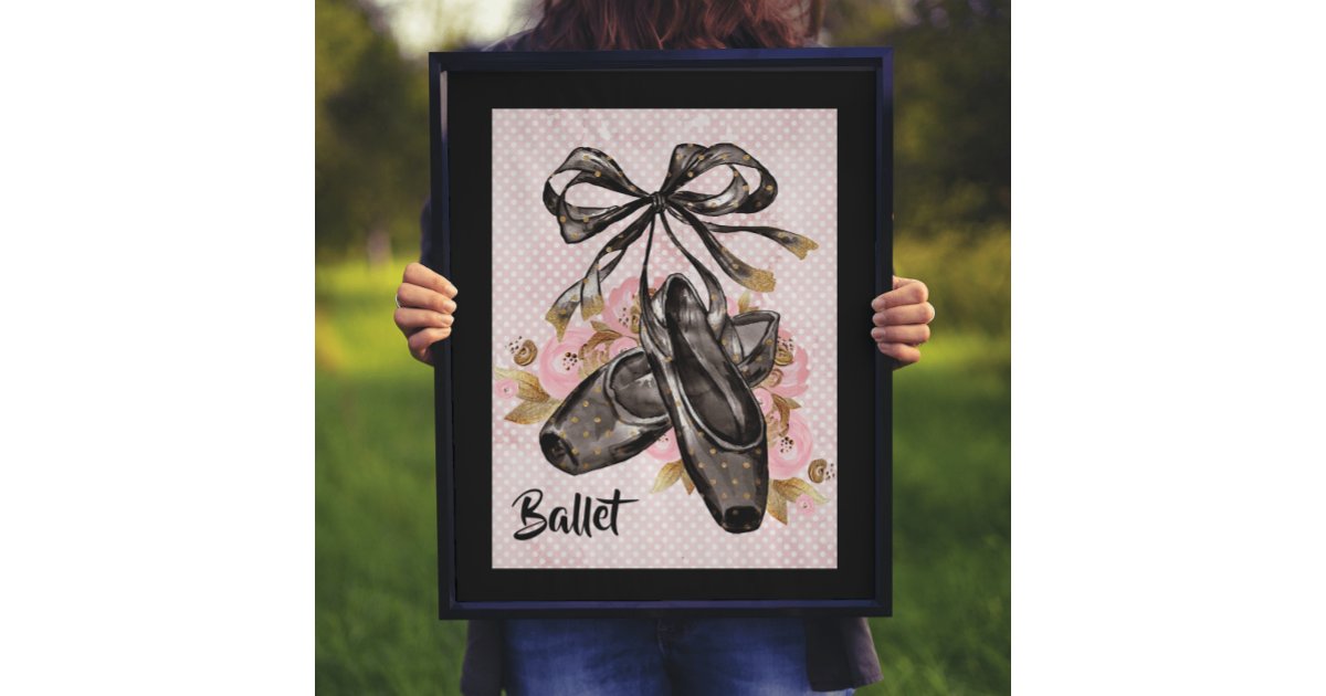 Black Ballet Slippers Poster | Zazzle