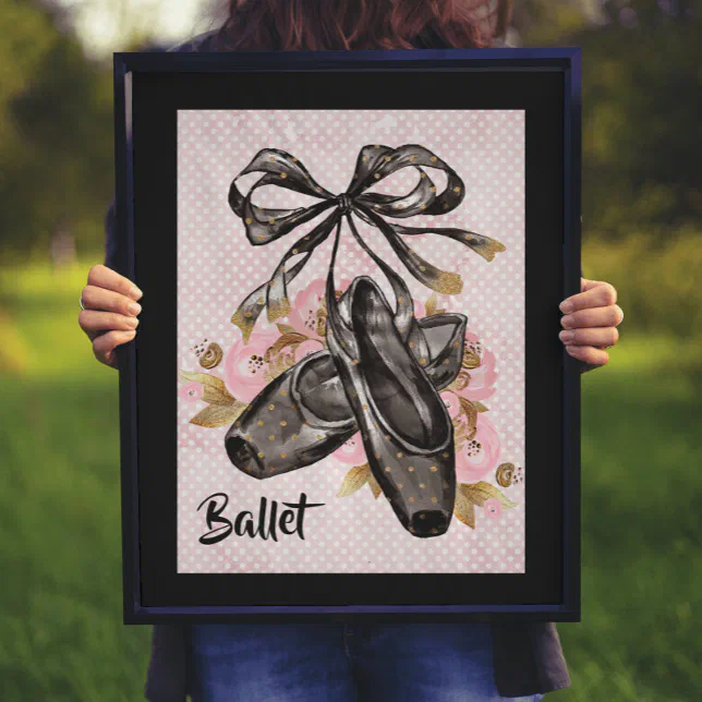 Black Ballet Slippers Poster | Zazzle