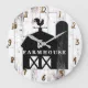 Black Barn White Wood Rustic Farmhouse Country Large Clock | Zazzle