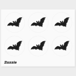 Black Bat Classic Round Sticker | Zazzle