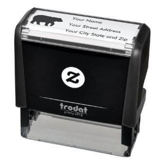 Black Bear Address Self-inking Stamp | Zazzle