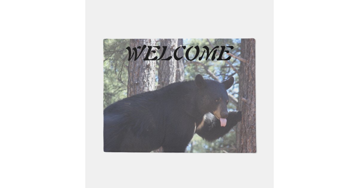 Black Bear Doormat | Zazzle
