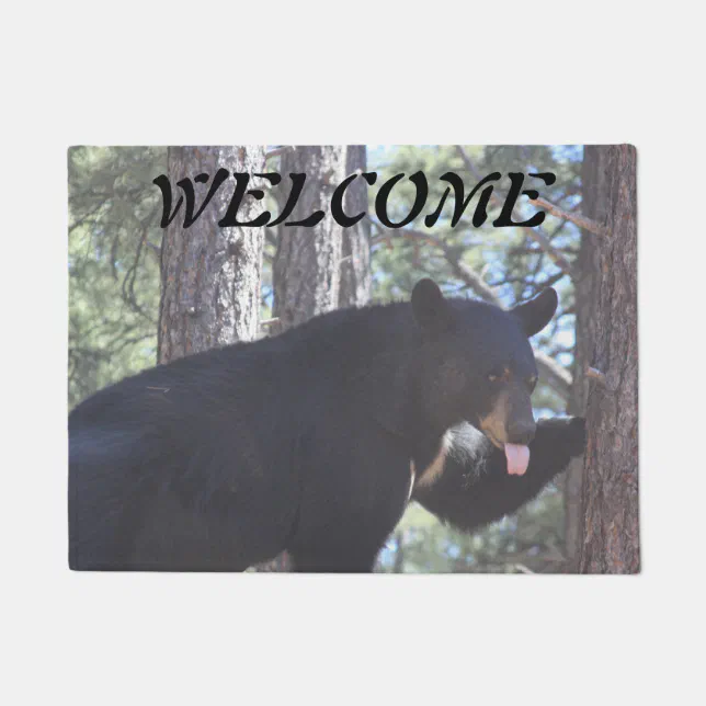 Black Bear Doormat | Zazzle