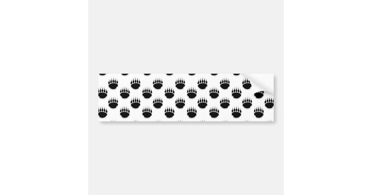 Black Bear Paw Prints Bumper Sticker | Zazzle