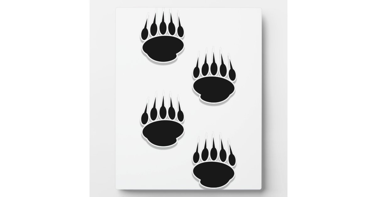 Black Bear Paw Prints Plaque | Zazzle