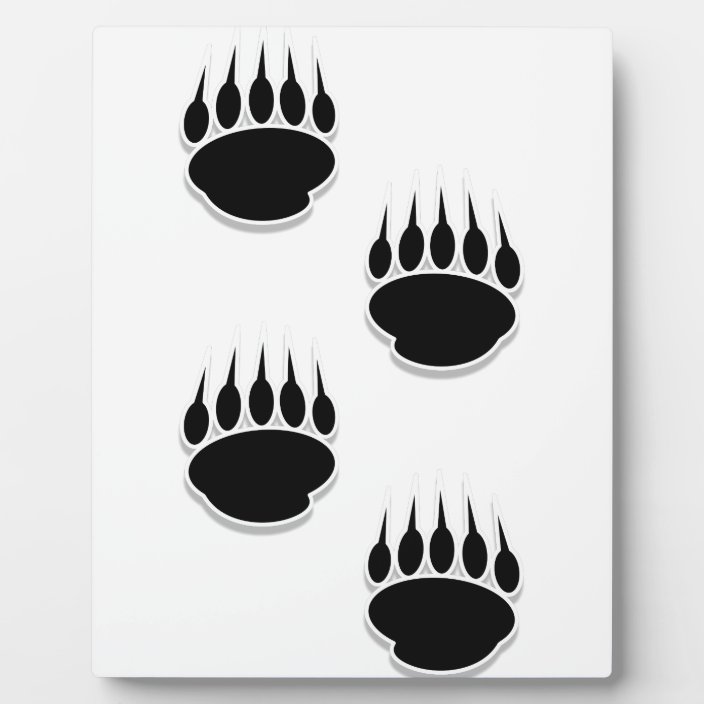 Black Bear Paw Prints Plaque | Zazzle.com