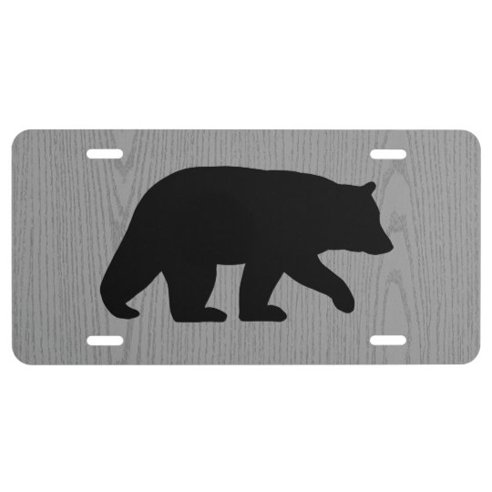 Black Bear Silhouette License Plate | Zazzle.com
