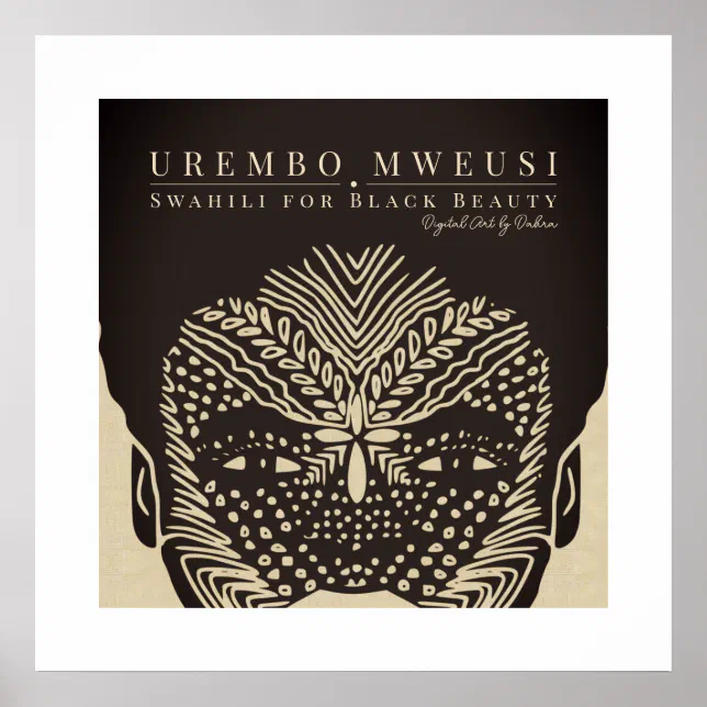 Black Beauty African Woman Tribal Face Markings Poster | Zazzle