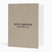 Black & Beige Linen Texture Print Mini Binder | Zazzle