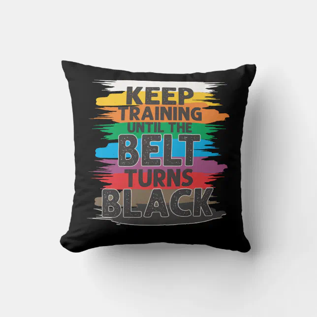 Black Belt Martial Art Training Karate TaeKwonDo Throw Pillow | Zazzle