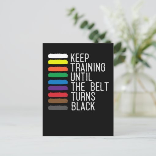 Black Belt Motivation Taekwondo Jiu Jitsu Karate Postcard | Zazzle