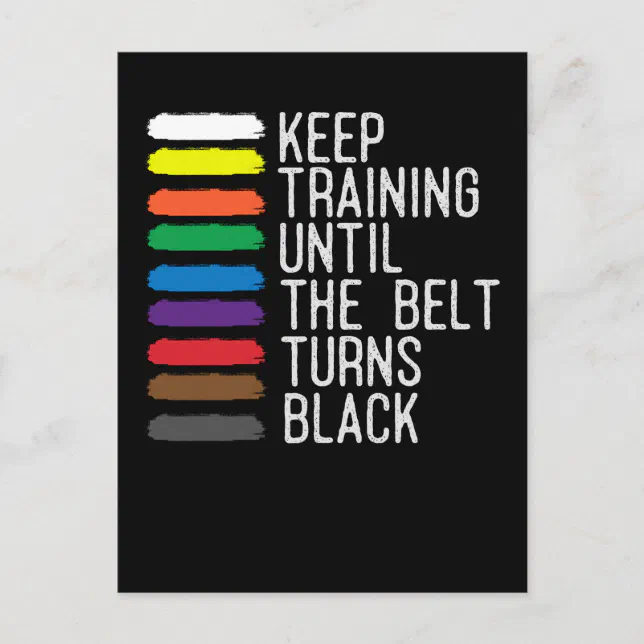 Black Belt Motivation Taekwondo Jiu Jitsu Karate Postcard | Zazzle