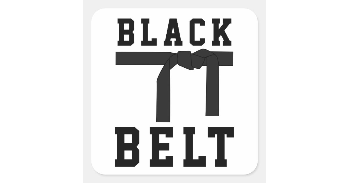 Black Belt Square Sticker | Zazzle