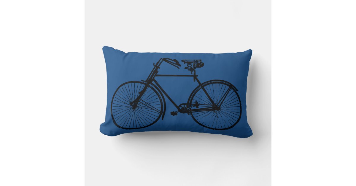 black bike bicycle Throw pillow blue | Zazzle