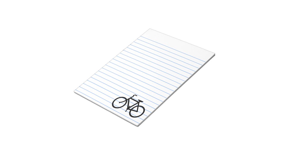 Black Bike Route Notepad | Zazzle