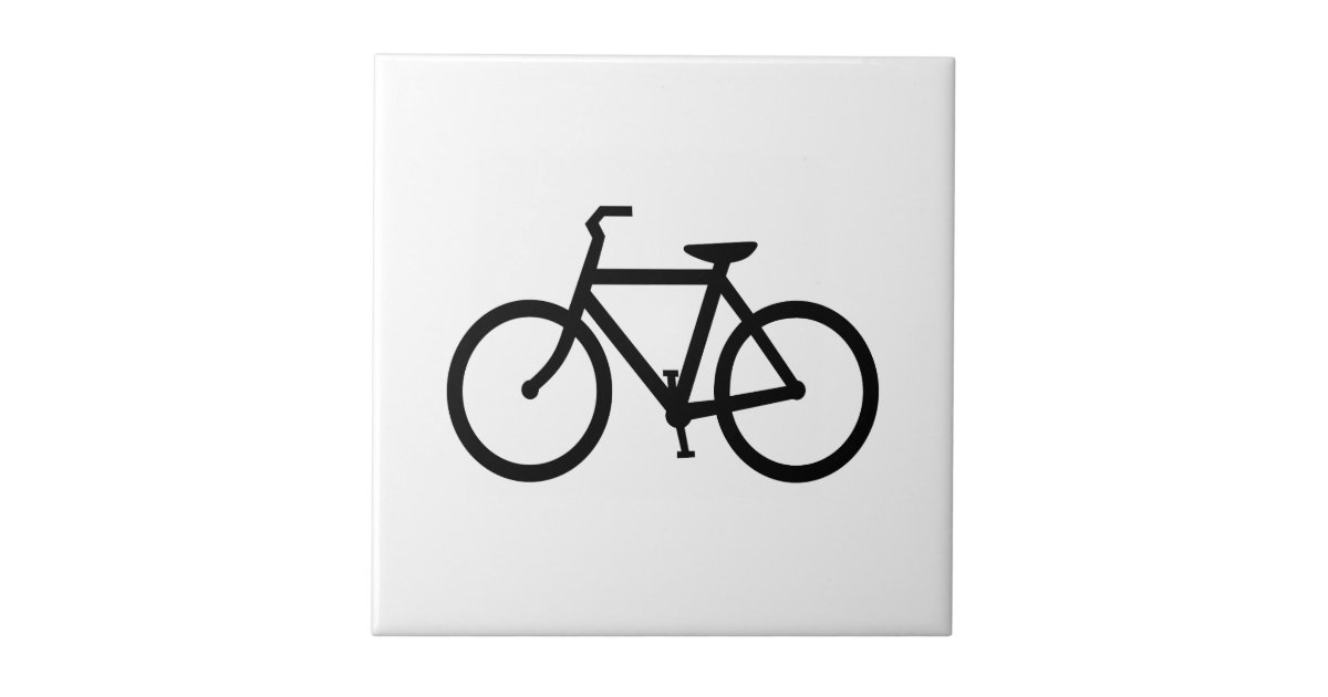 Black Bike Route Tile | Zazzle