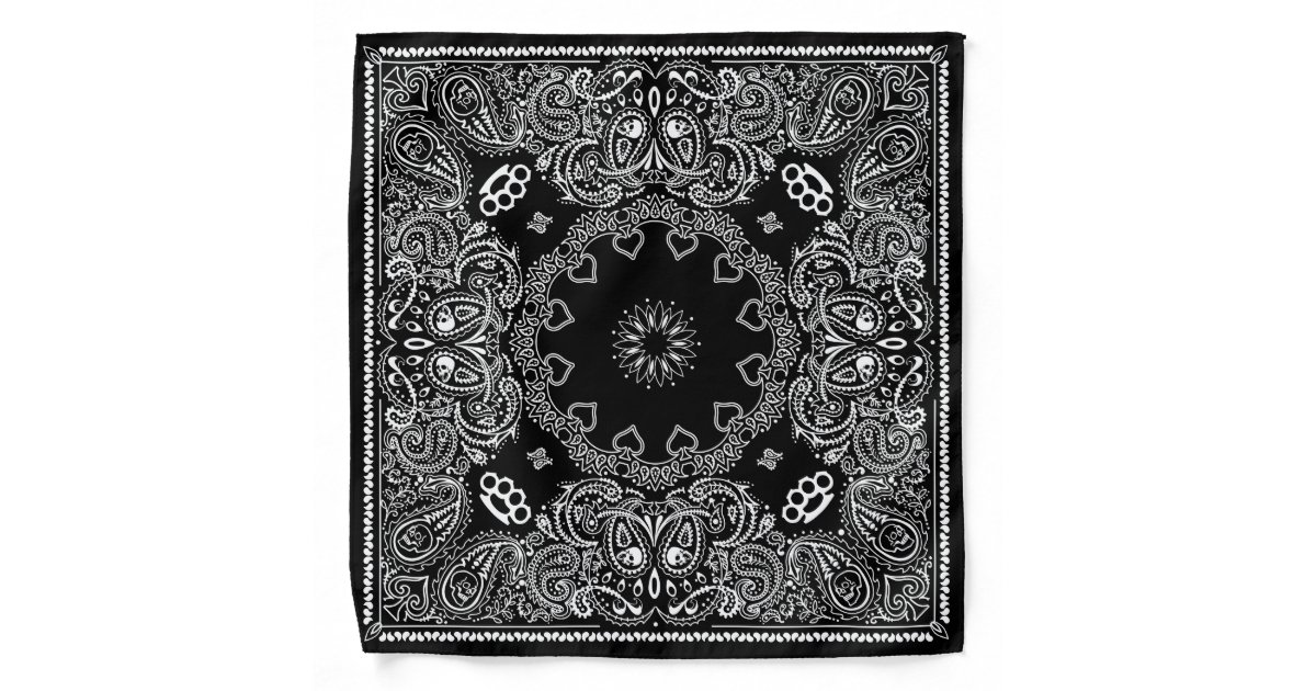 Black Biker Style Bandana | Zazzle