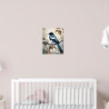 Black Billed Magpie Bird Art Print Poster | Zazzle