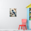 Black Billed Magpie Bird Art Print Poster | Zazzle