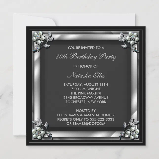 Black Birthday Event Party Invitation Template | Zazzle