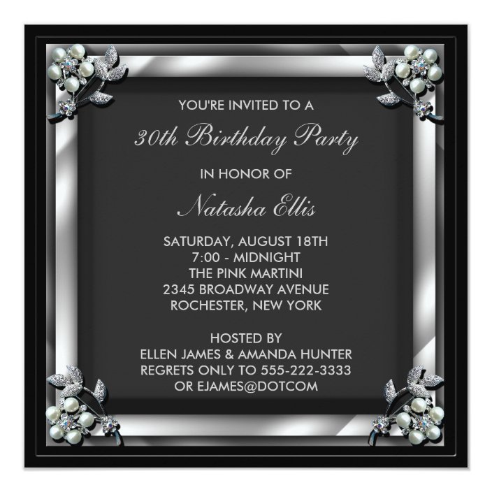 Black Birthday Event Party Invitation Template | Zazzle.com