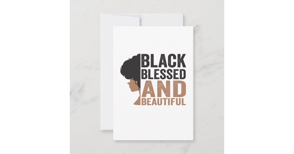 Black Blessed and Beautiful Afro History Month Thank You Card | Zazzle