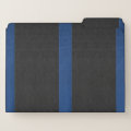Black & Blue Faux Leather Stitched Effect File Folder | Zazzle
