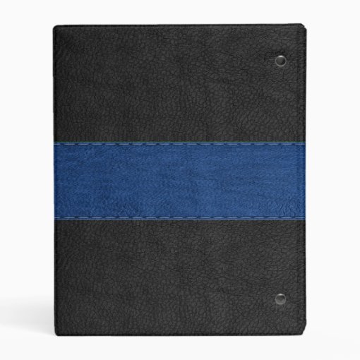 Black & Blue Vintage Faux Leather Texture Mini Binder | Zazzle