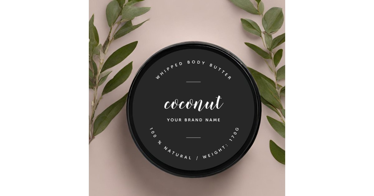 Black body butter packaging label | Zazzle