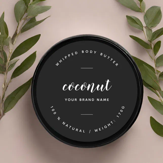 Black body butter packaging label | Zazzle