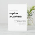 Black Bold Italic Retro Typography Wedding Invitation | Zazzle