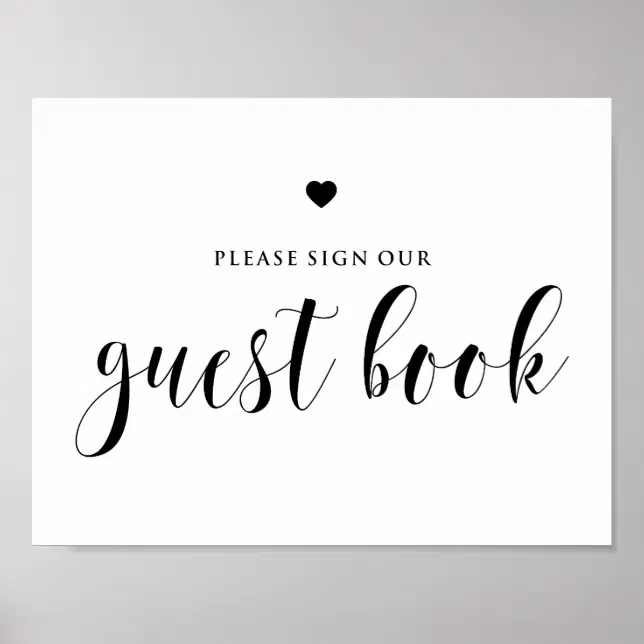 Black Bold Script Please Sign Our Guest Book | Zazzle