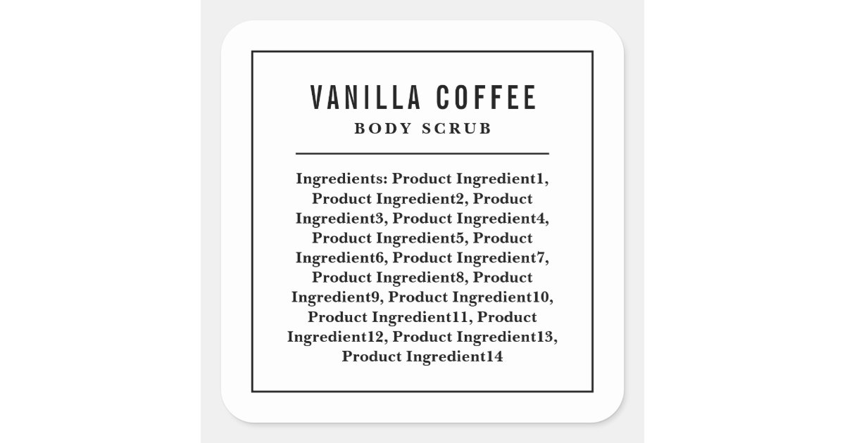 Black Border and Line Ingredients List Label | Zazzle