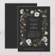 Black Botanical Wildflowers | Elegant Wedding Invitation | Zazzle