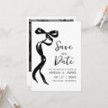 Black Bow Ribbon Save The Date Wedding Invitation | Zazzle