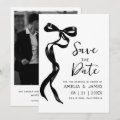 Black Bow Ribbon Save The Date Wedding Invitation | Zazzle