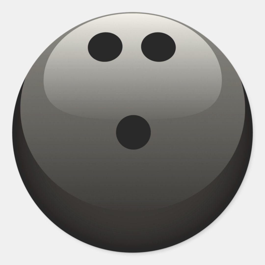 BLACK BOWLING BALL CLASSIC ROUND STICKER | Zazzle