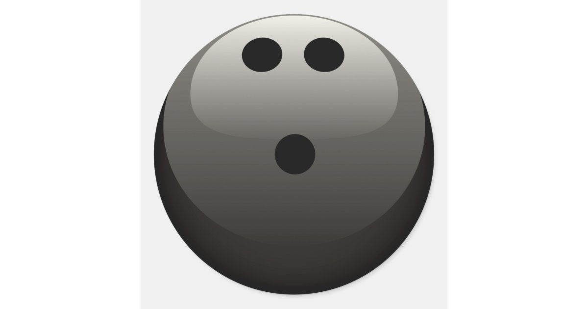 BLACK BOWLING BALL CLASSIC ROUND STICKER | Zazzle