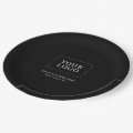 Black Branded Custom Business Logo Promotional Paper Plates | Zazzle