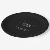 Black Branded Custom Business Logo Promotional Paper Plates | Zazzle