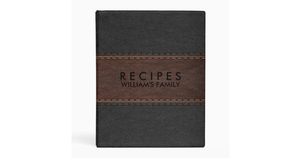 Black & Brown Vintage Leather Texture Mini Binder | Zazzle