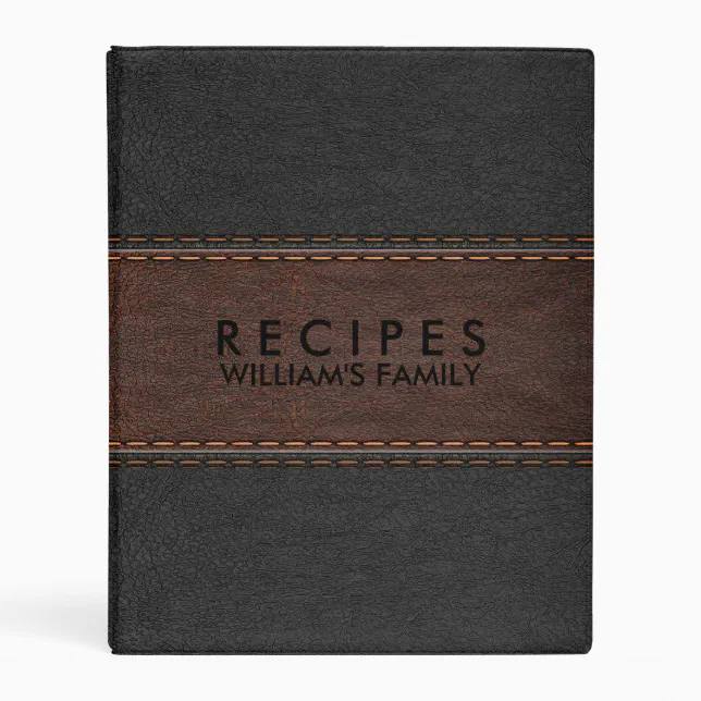 Black & Brown Vintage Leather Texture Mini Binder | Zazzle