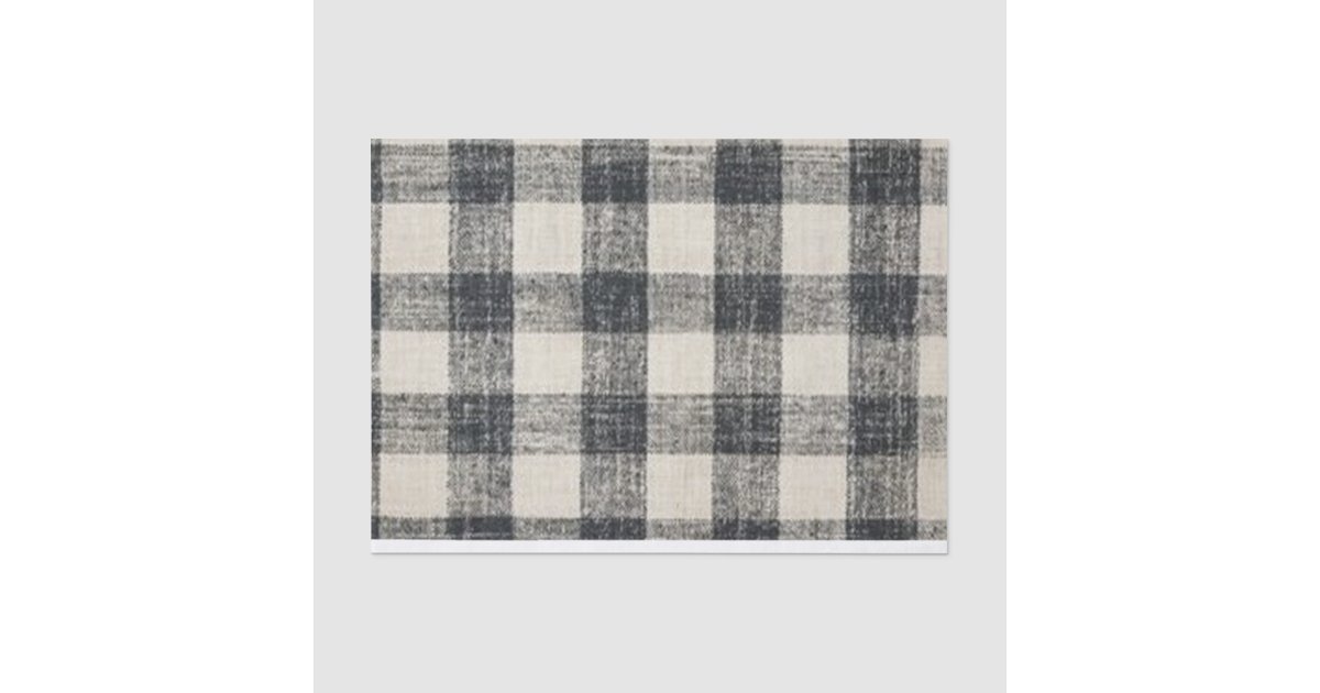 Black buffalo check background for decoupage tissue paper | Zazzle