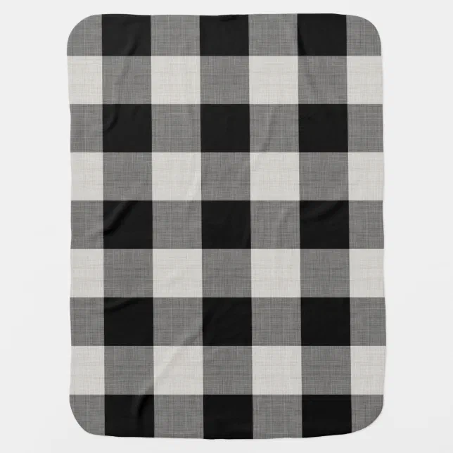Black Buffalo Check | Modern Farmhouse Swaddle Blanket | Zazzle