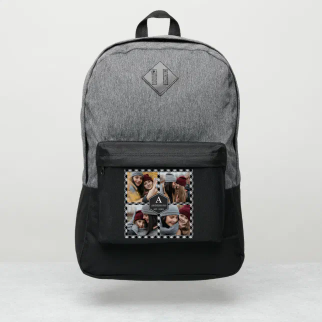 Black Buffalo Plaid Lumberjack Photo Collage Port Authority® Backpack ...