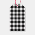 Black Buffalo Plaid Pattern Christmas Name Gift Tags | Zazzle