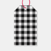 Black Buffalo Plaid Pattern Christmas Name Gift Tags | Zazzle