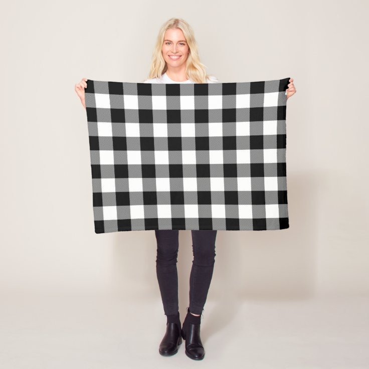 Black Buffalo Plaid Pattern Fleece Blanket | Zazzle