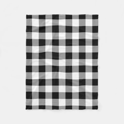Black Buffalo Plaid Pattern Fleece Blanket | Zazzle